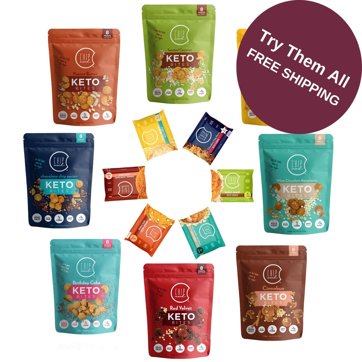 ChipMonk Ultimate Keto Sampler Bundle - Delicious, Low Carb, Low Sugar – ChipMonk Baking
